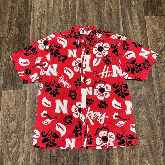 Wes And Willy | Shirts | Wes And Willy Nebraska Cornhuskers Hawaiian ...